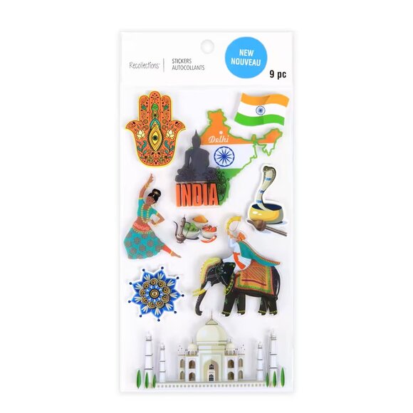 Recollections | Art | Set Of Recollections 3d Travel Stickers India 2 ...